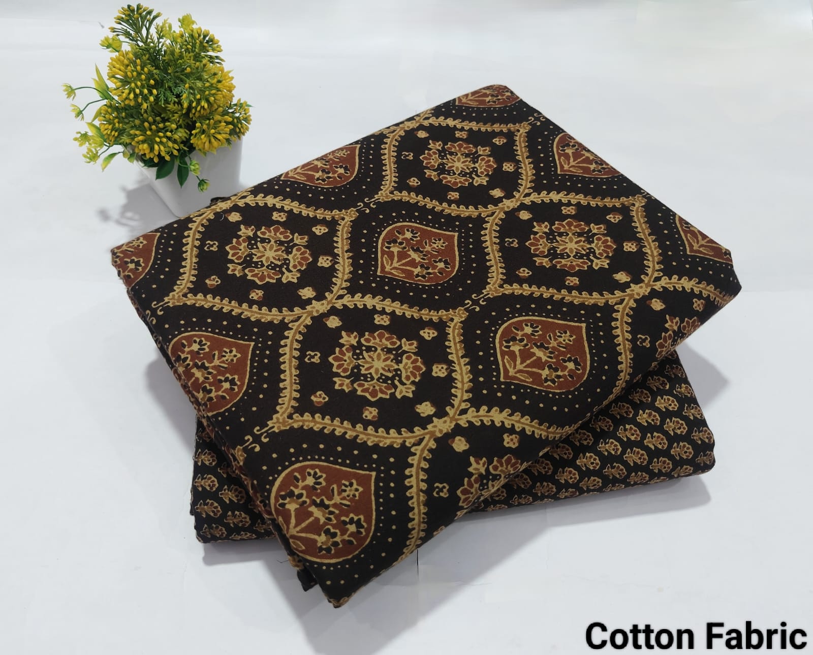Dark maroon Printed Pure Cotton Combo Fabric set – Rajasthan Fabric And ...