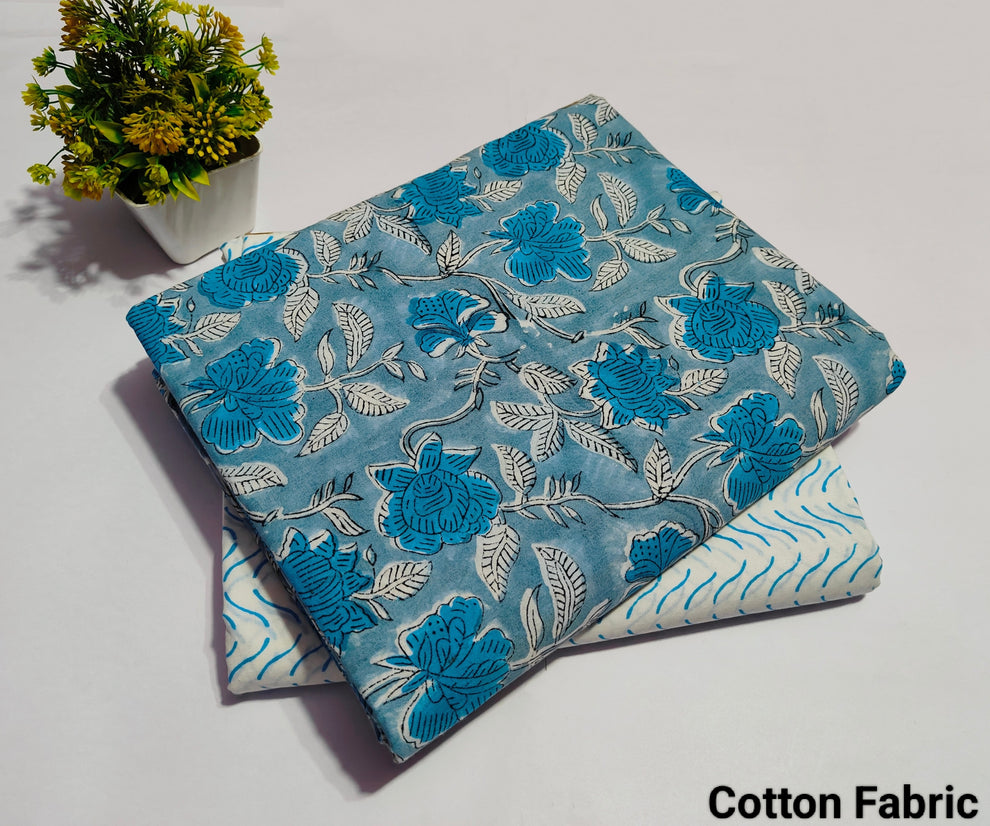 Block Printed Pure Cotton Combo Fabric set – Rajasthan Fabric And Textiles