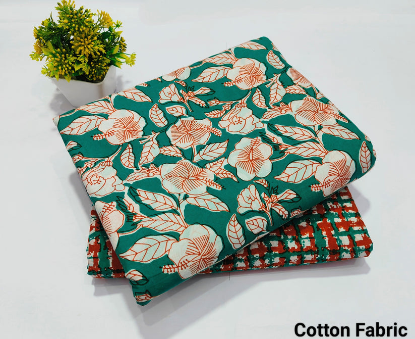 Block Printed Pure Cotton Combo Fabric set – Rajasthan Fabric And Textiles