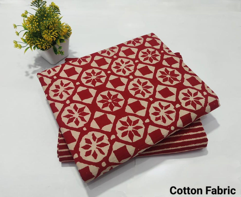Block Printed Pure Cotton Combo Fabric set – Rajasthan Fabric And Textiles